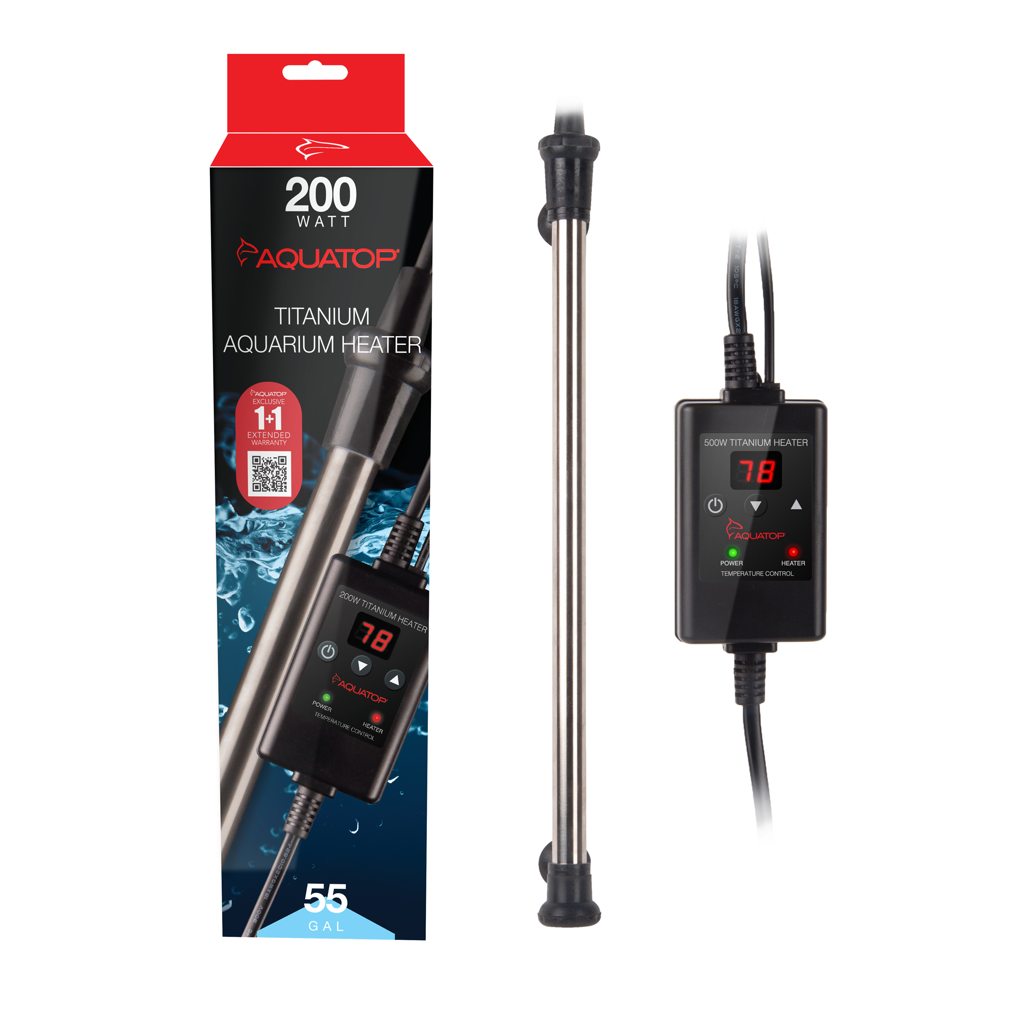 AQUATOP TH-C200 200 Watt Titanium Heater with Controller : Aquatop