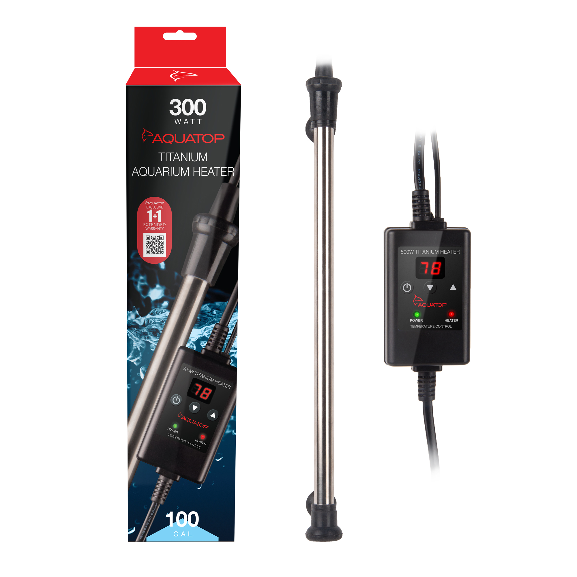 AQUATOP TH-C300 300 Watt Titanium Heater with Controller : Aquatop