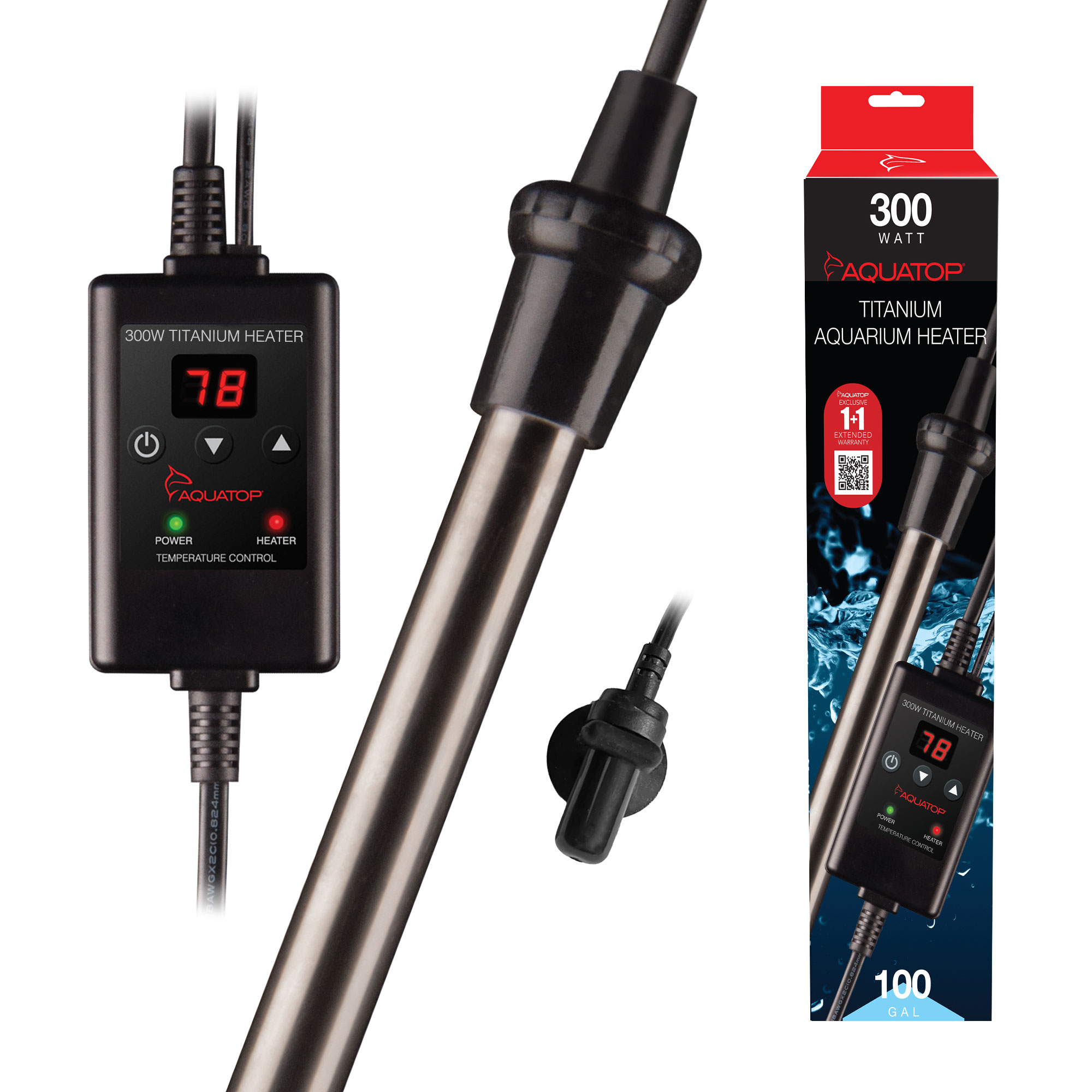 TH-C300 300-Watt Titanium Heater w/ Controller | Aquatop