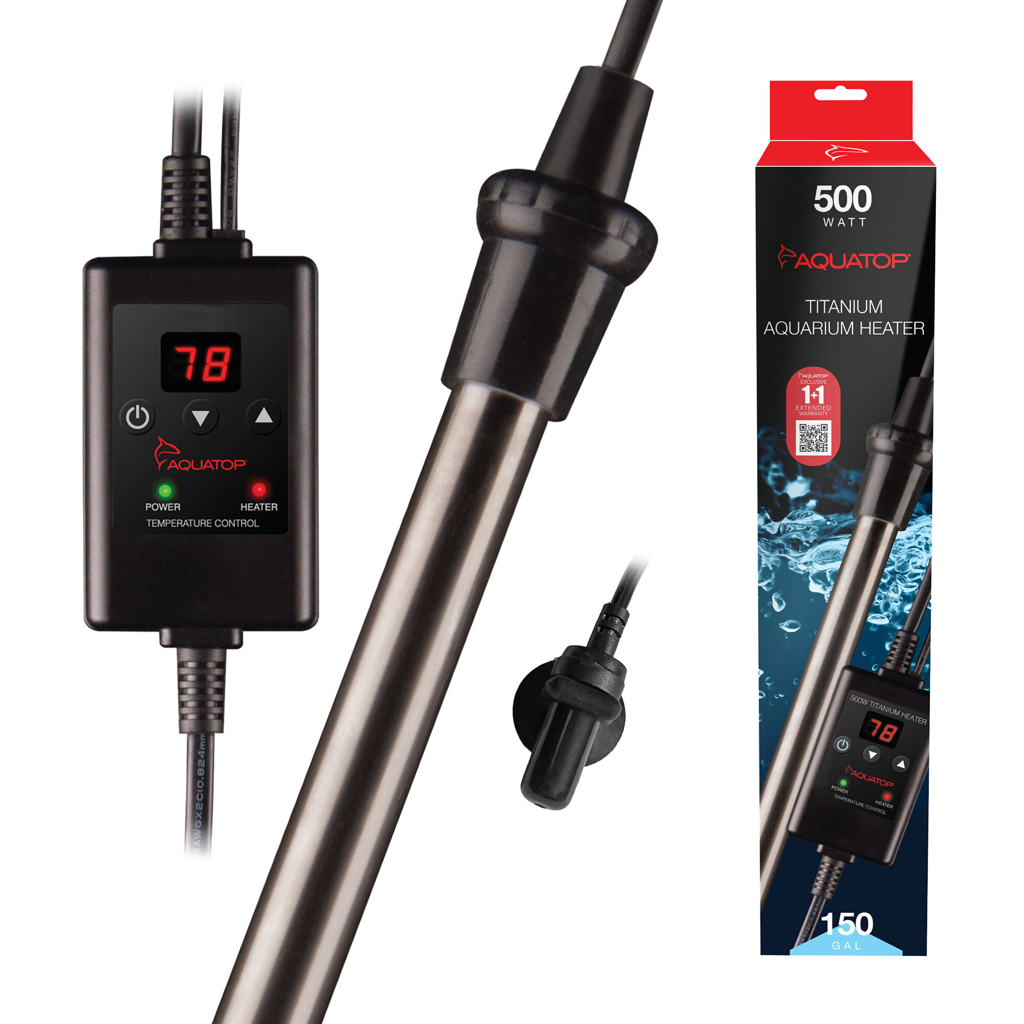 TH-C500 500-Watt Titanium Heater w/ Controller | Aquatop