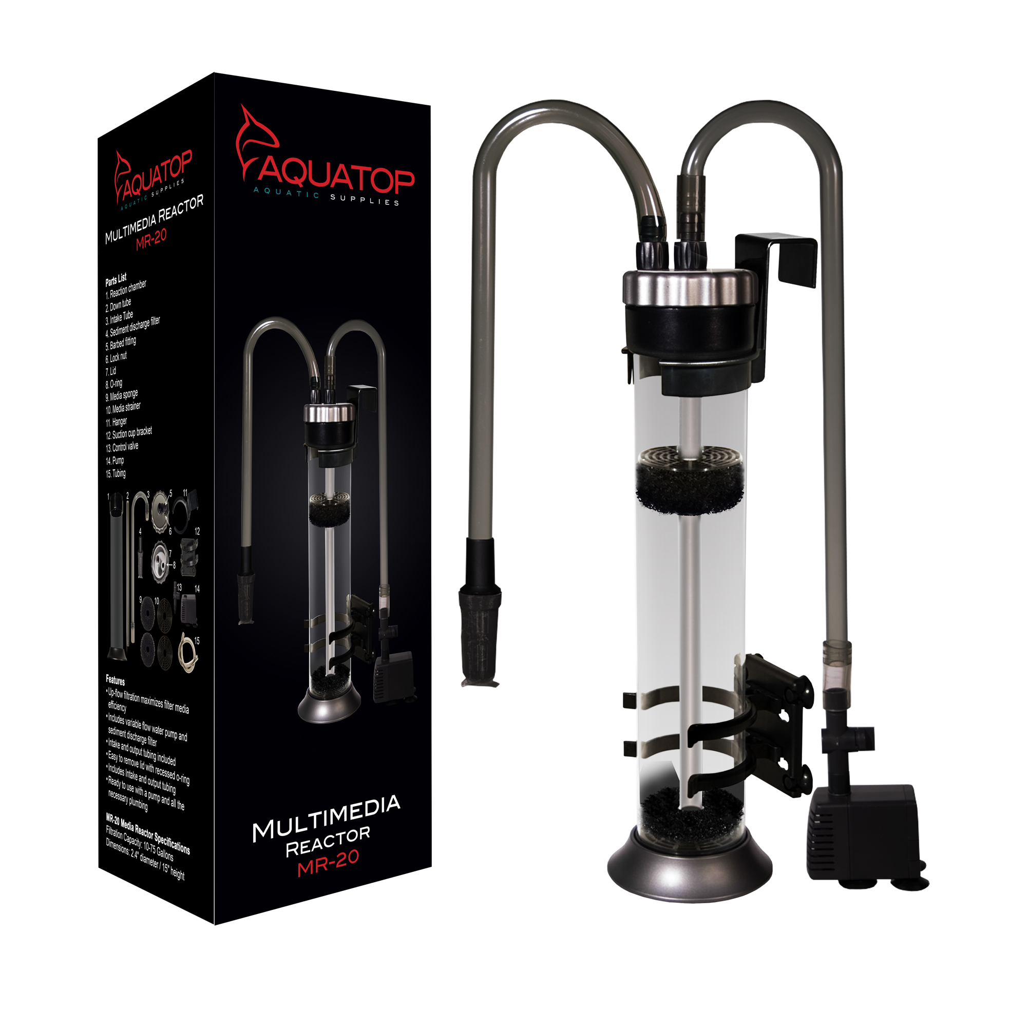 Recife ECO 40 Gallon Tank Black Stand Combo | Aquatop